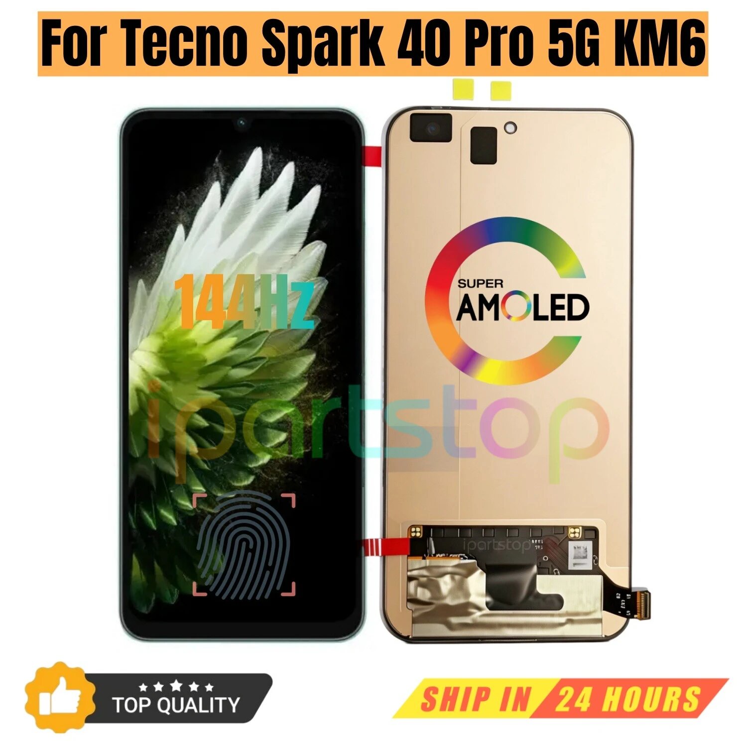 Новый дисплей iParts для Tecno Spark 40 Pro 5G KM6, 144 Гц AMOLED сенсорный экран в сборе с рамкой, все функции, OEM