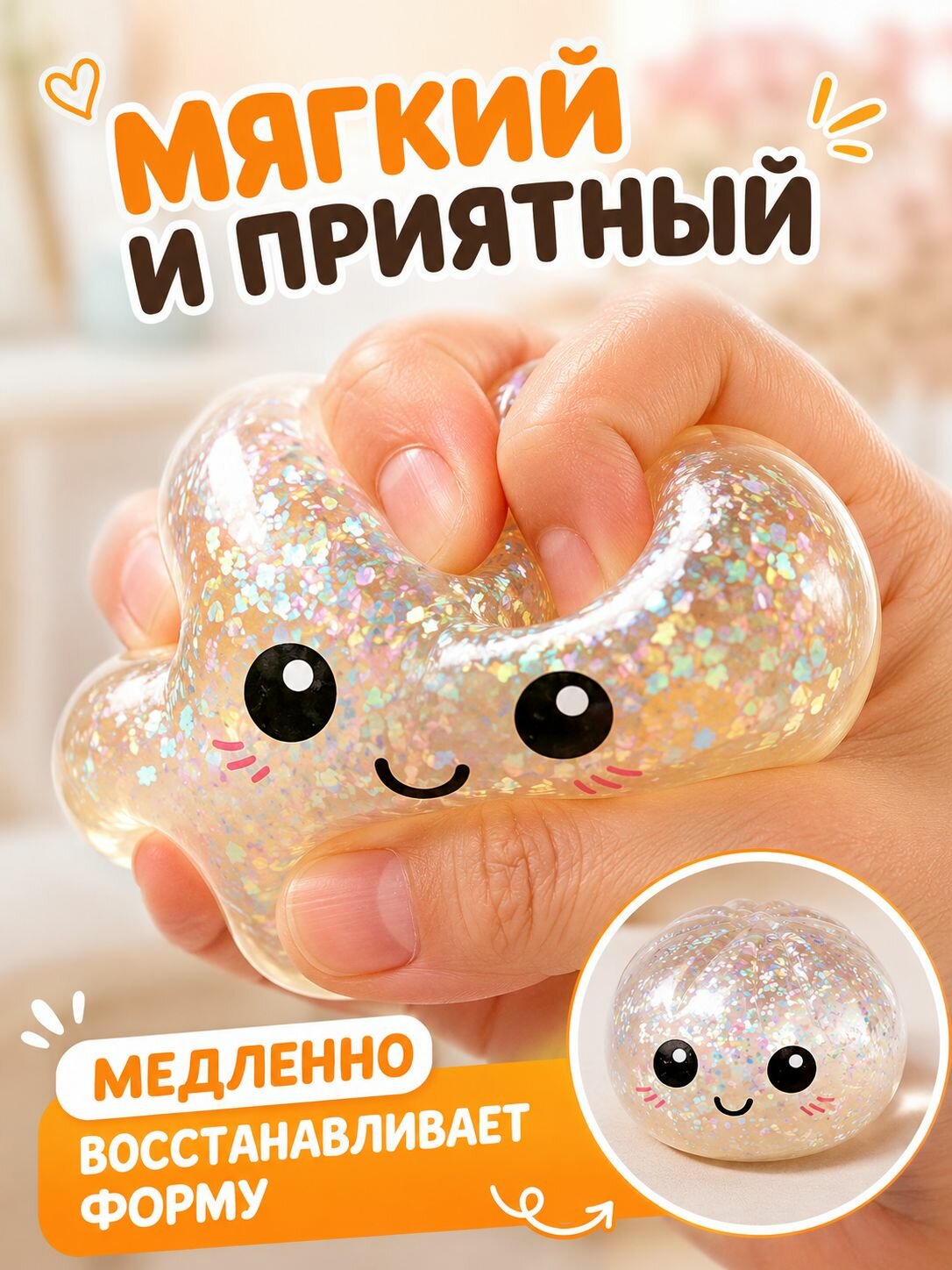 Мягкая игрушка-антистресс пельмень сквиши