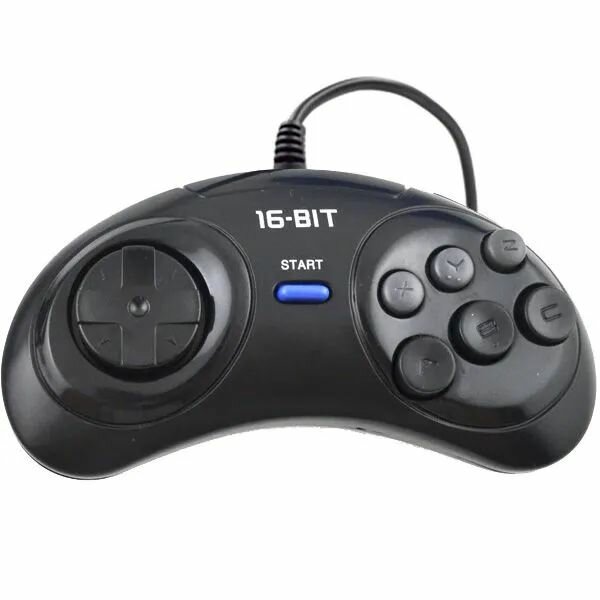 Геймпад 16-bit для Sega Megadrive (черный)