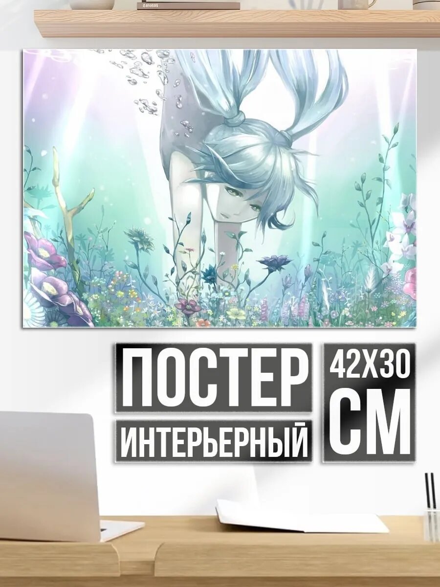 Плакат постер Девушка в цветах