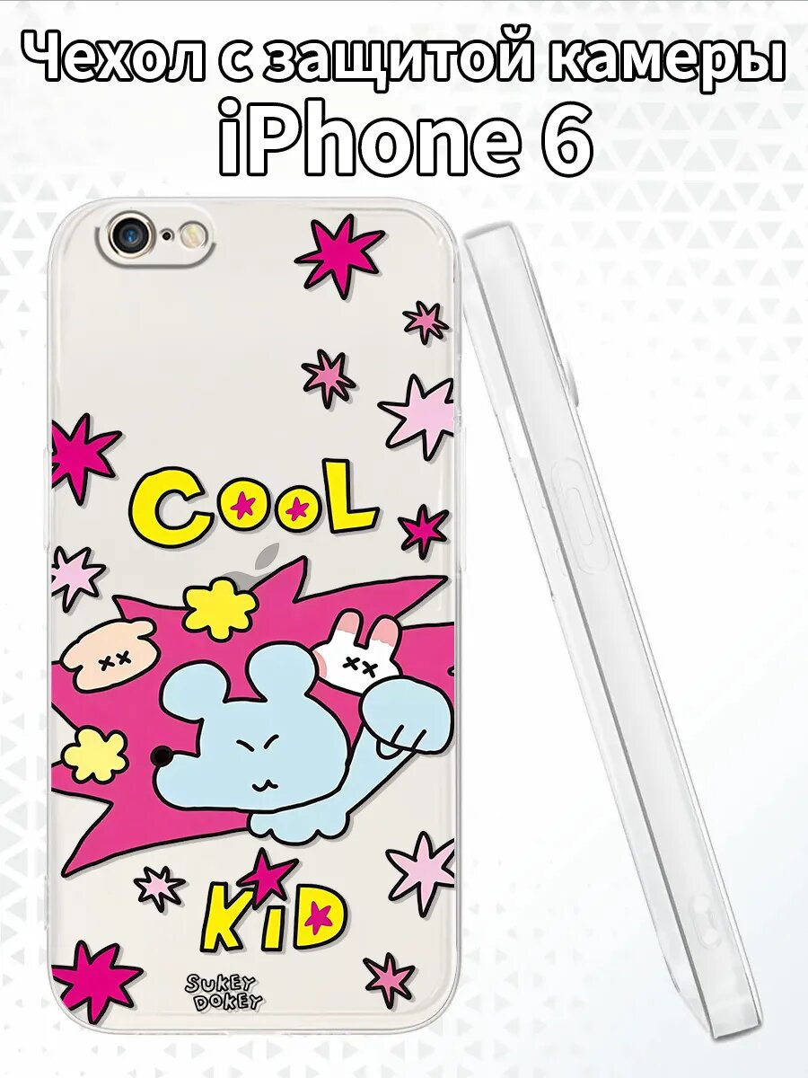 Чехол для iPhone6 с изображением мишки Cool Kid