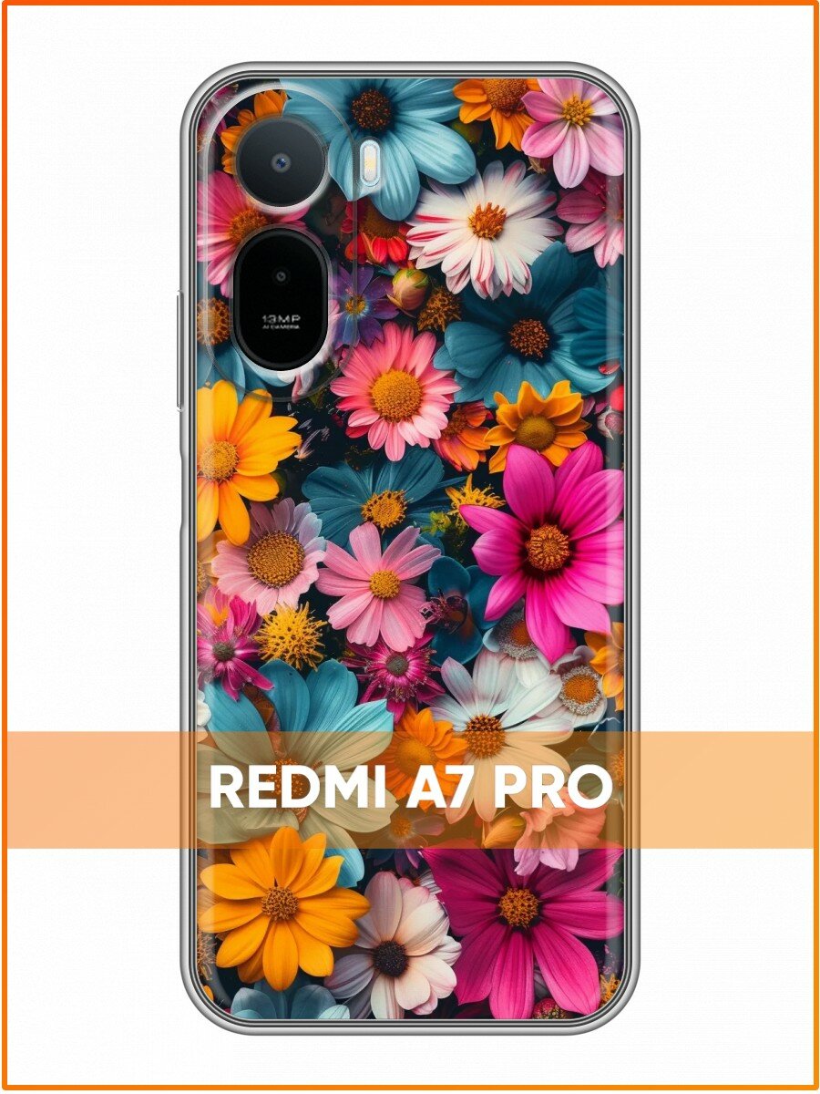 Чехол для RedMi A7 Pro, Poco C85x с принтом для женщин с цветочками (Редми А7 про, Поко с85х)