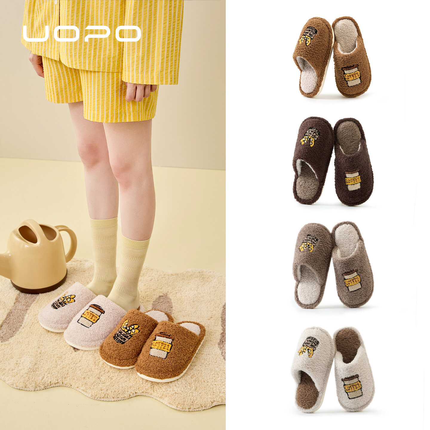 Мультяшные хлопковые тапочки, осенние и зимние, новые домашние нескользящие плюшевые тапочки, теплые плюшевые хлопковые тапочки для мужчин и женщинРазмер обуви. EU:38-39