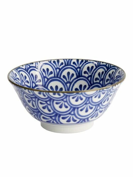 Салатник фарфоровый TOKYO DESIGN Mixed Bowls Kristal, 550 мл, 15 см, синий/белый