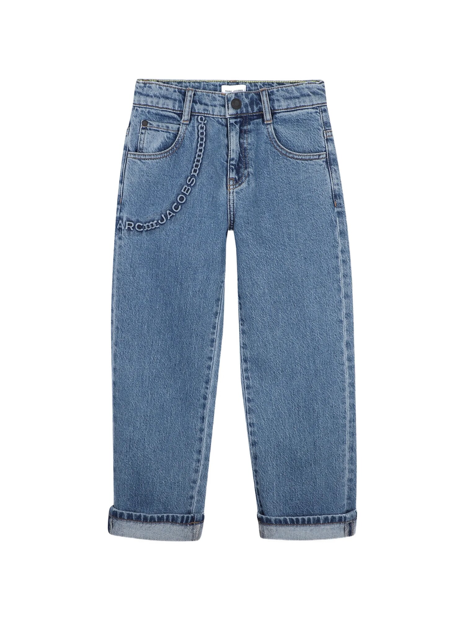 Джинсы Logo-embroidered chain-detail jeans