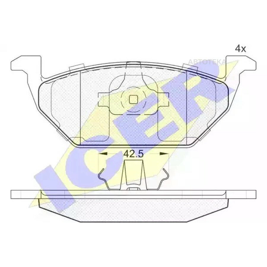 Колодки тормозные дисковые ICER 181184 передн, VW/SEAT: POLO IV /TOLEDO II, 1.4/1.4 TDI/1.6/1.9 SDI/1.9 TDI, 96-12