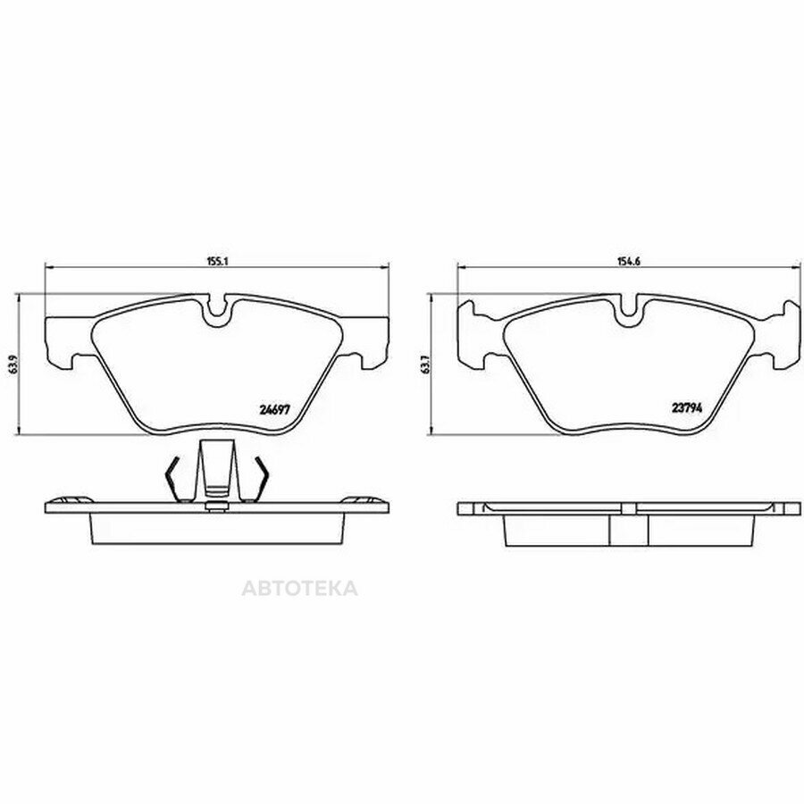Колодки тормозные дисковые передние ком BREMBO P06060
