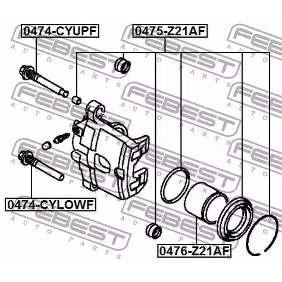 Поршень суппорта тормозного переднего 0476-Z21AF FEBEST 0476Z21AF
