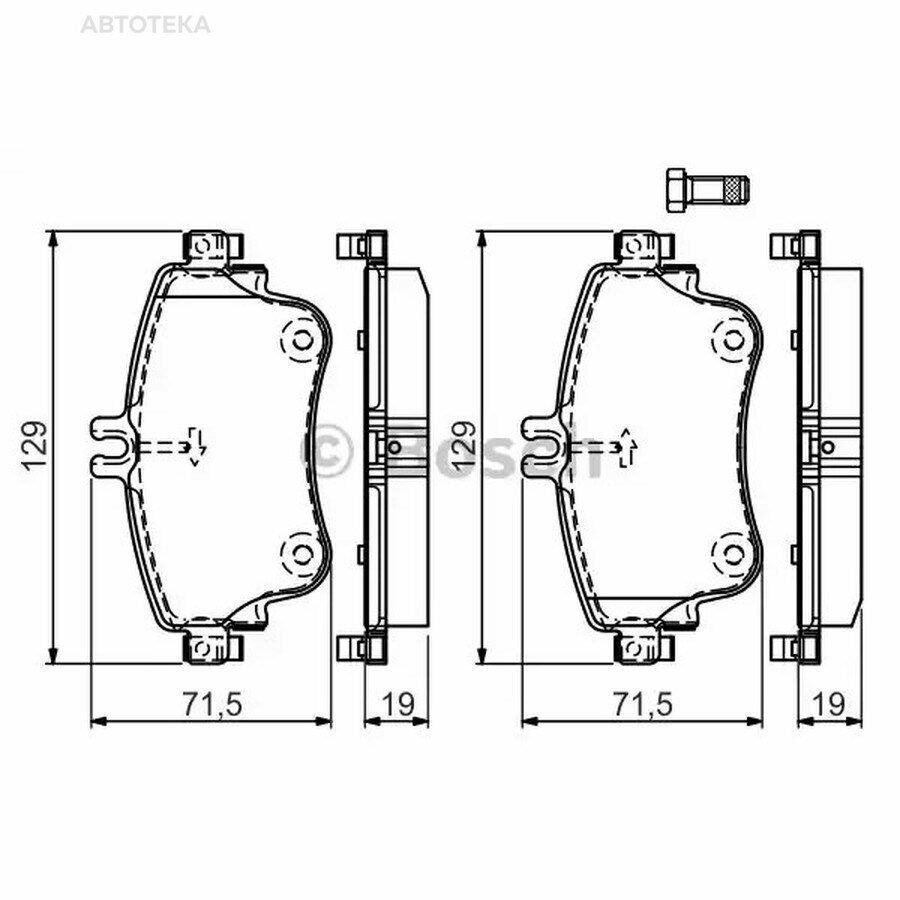 Колодки торм. пер. BOSCH 0986494663 MERCEDES W176 A 160/180/CDI 06/12->/ W246/W242 B 160/180/CDI 11/11->