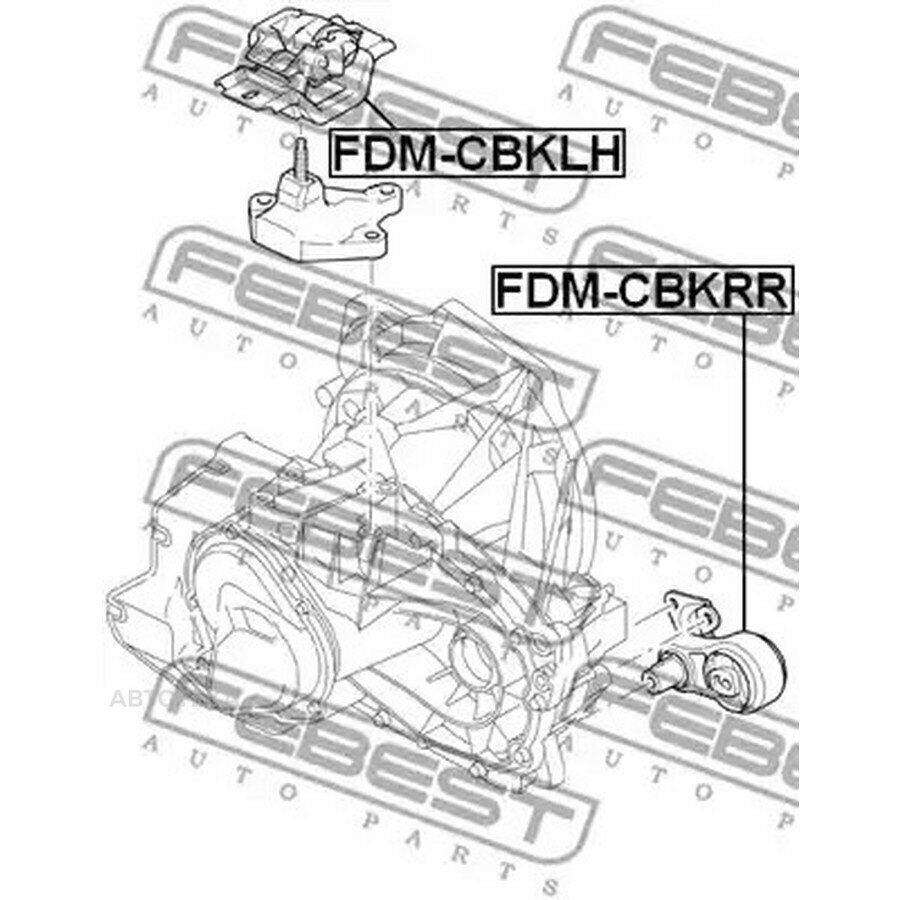 Подушка двигателя задняя FEBEST FDMCBKRR FORD FIESTA/FUSION CBK 2001- [EU]