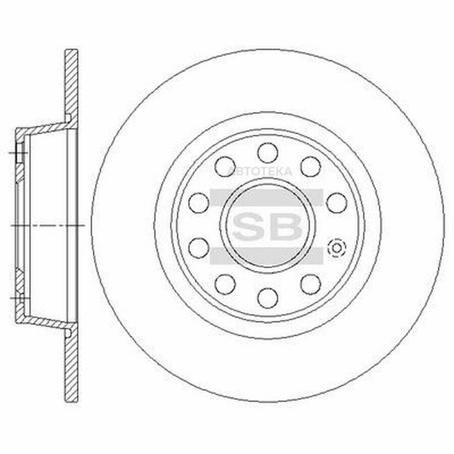 Диск тормозной задний SANGSIN BRAKE SD5411 AU A3 03-; SK Octavia, Yeti 04-; VW Golf, Jetta, Touran 03-;
