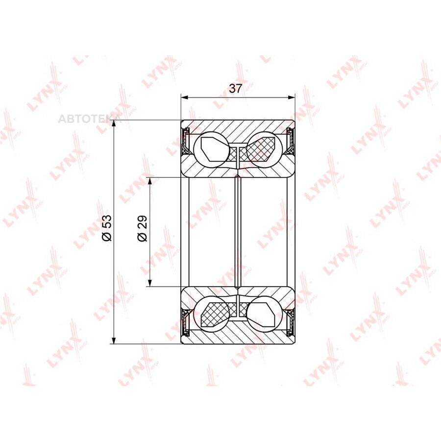 Подшипник ступицы FORD FOCUS/FIESTA/FUSION/MAZDA 2 98- зад. LYNXAUTO WB1176