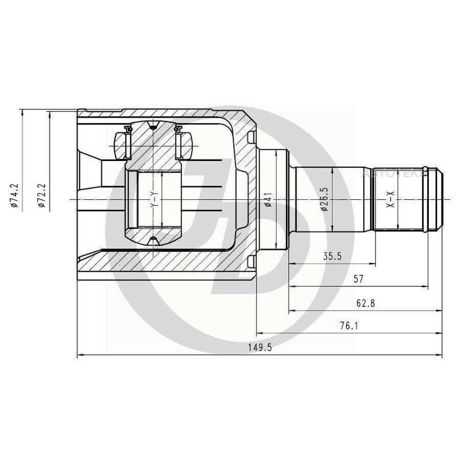 ШРУС внутренний JUST DRIVE JCN0187 MI Lancer CS 00-09;