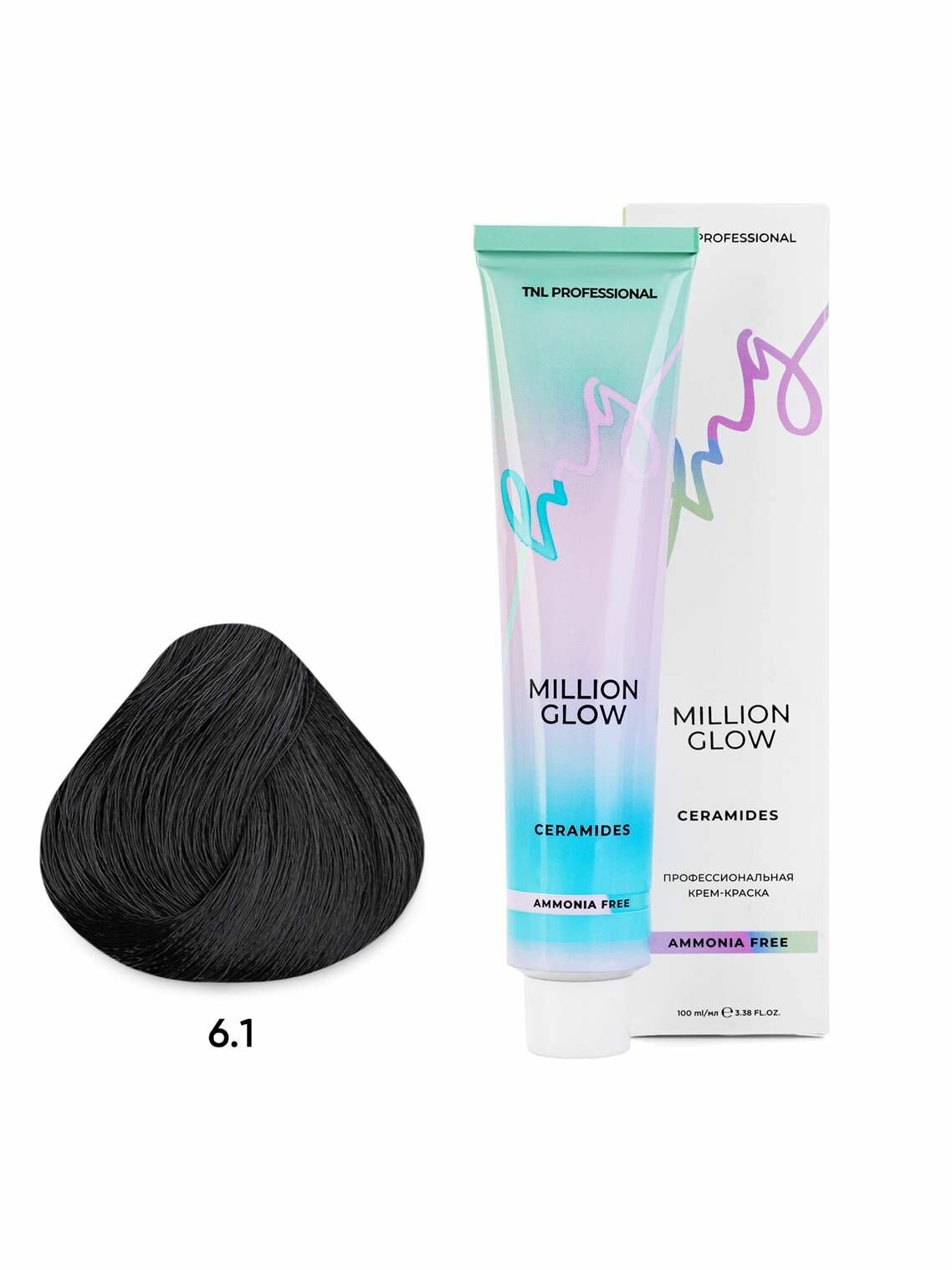 Крем-краска безаммиачная для волос Million glow Ammonia free collection Ceramides 6.1