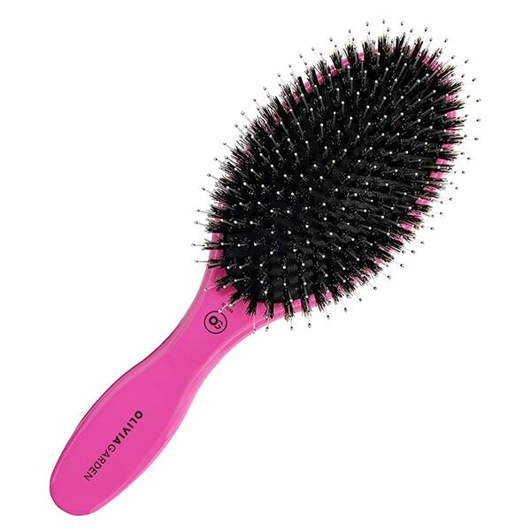 OLIVIA GARDEN Щетка EXPERT CARE OVAL Boar&Nylon Bristles розовая
