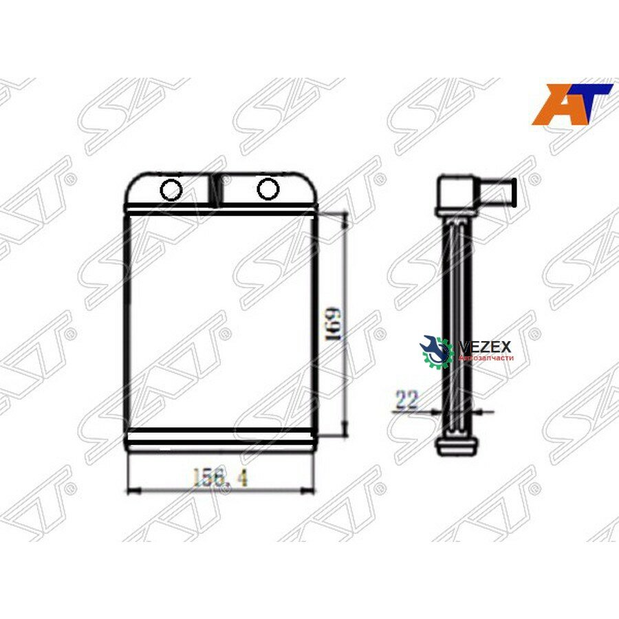 SAT STKA403950 Радиатор отопителя салона KIA SPECTRA/SEPHIA/SHUMA 96-