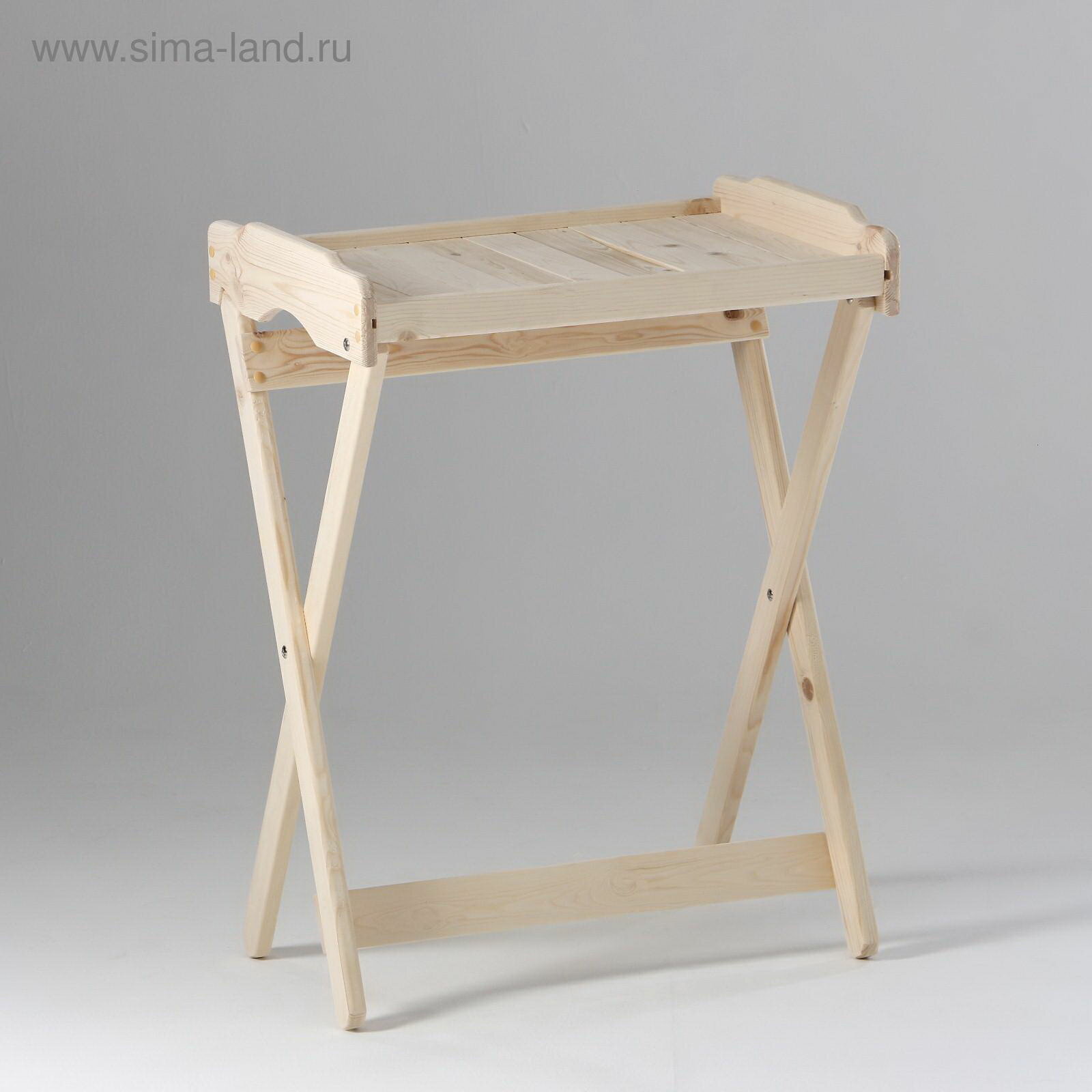 Столик сервировочный, 73x40x60 см, хвоя, складной, вид дерева: сосна