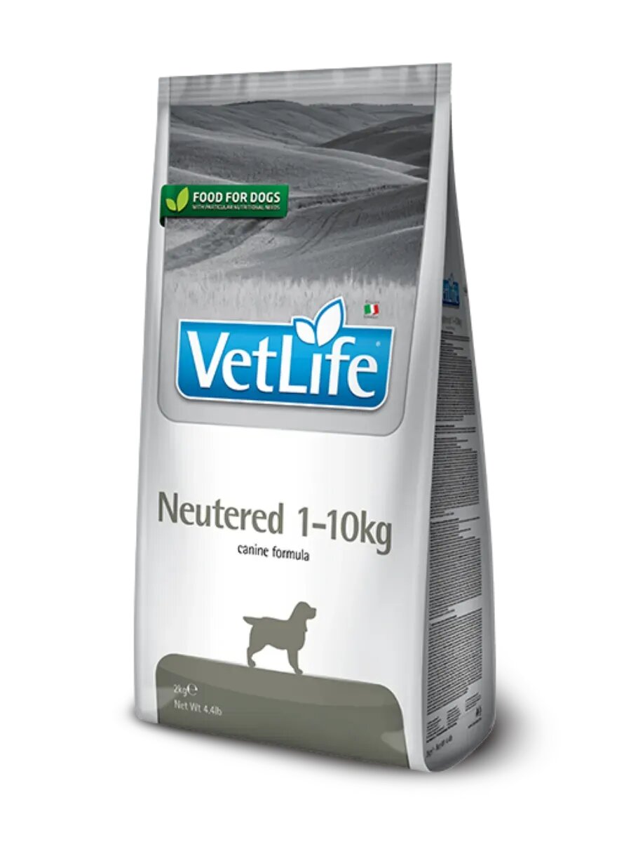 Сухой корм Farmina Vet Life Neutered 1-10 kg (Фармина) для взрослых кастрированных или стерилизованных собак, 2 кг