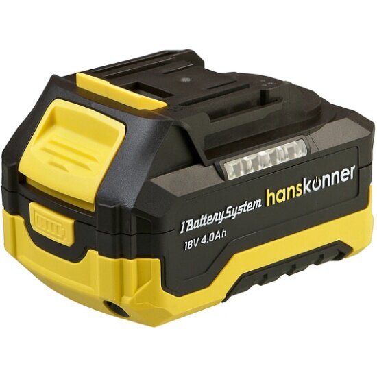Аккумулятор Hanskonner 18 В, 1BatterySystem, 4.0 Ач, USB-разъем HBP2004