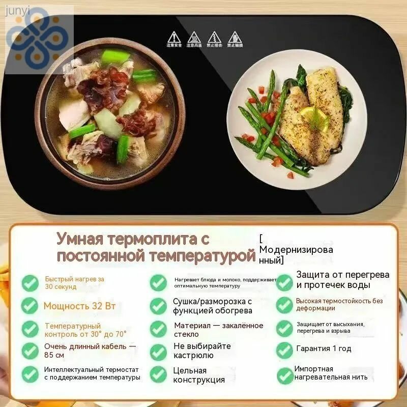 Панель для подогрева еды Подогрев еды и вина, быстрый нагрев, постоянная температура, безопасность от ожогов