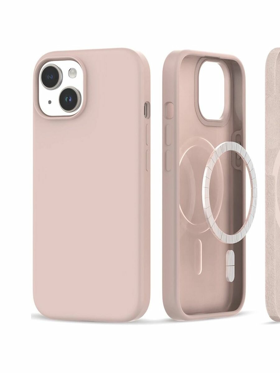 Tech-protect силиконовый чехол для iPhone 15 Plus с MagSafe / Силиконовый чехол для Айфон 15 Плюс с Магсейф (розовый) 9319456604276