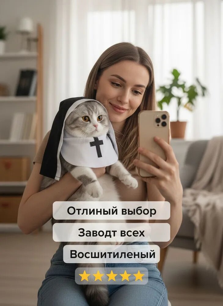 Монашеская костюм для кошек — фото 1