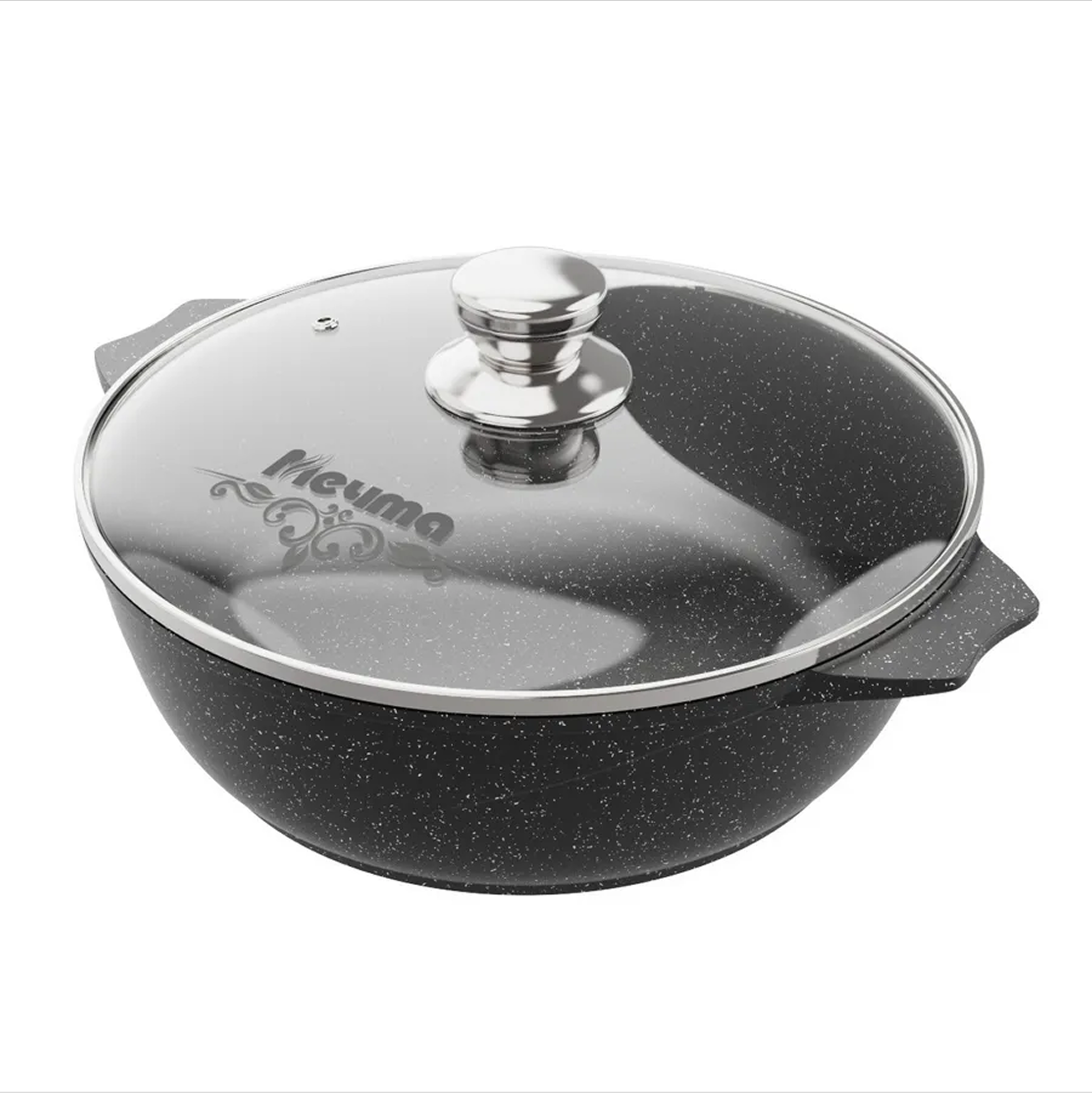 Жаровня алюминиевая с антипригарным покрытием мечта 33802 Гранит black 3л