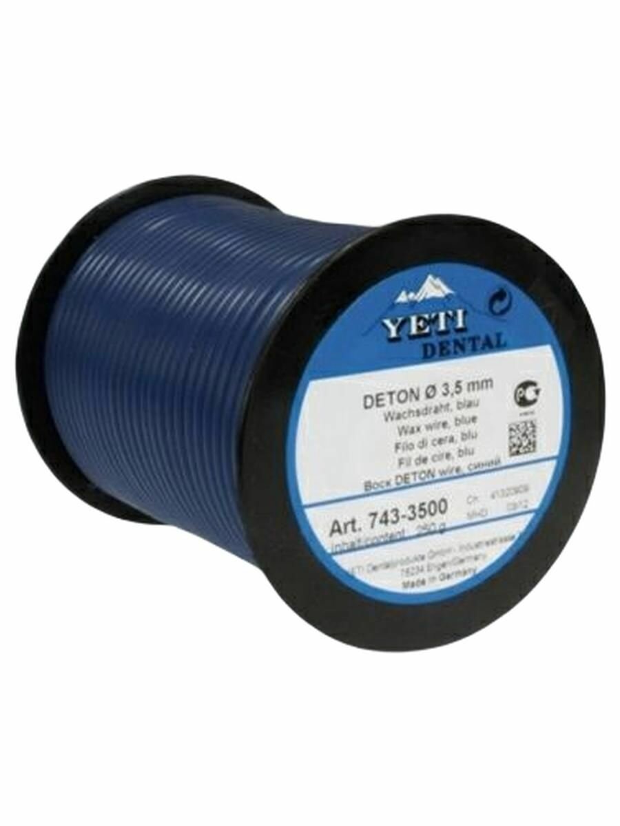 Восковая проволока DETON, D 4,0 мм, средняя твердость, голубая, 250 г.