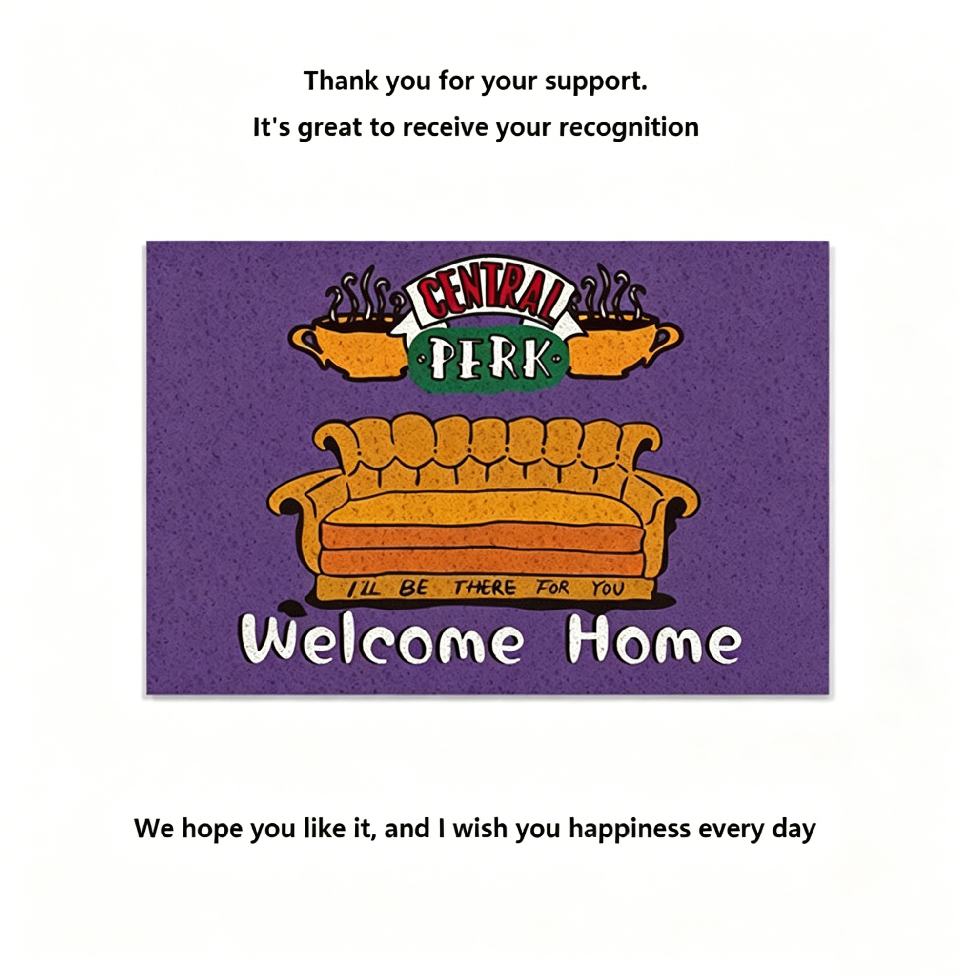 Придверный коврик, Friends / Друзья подарок фанату, Придверный коврик из ПВХ, 50x80 cm