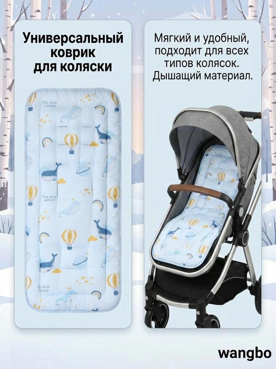 Матрасик в прогулочную коляску вкладыш в автокресло зимний
