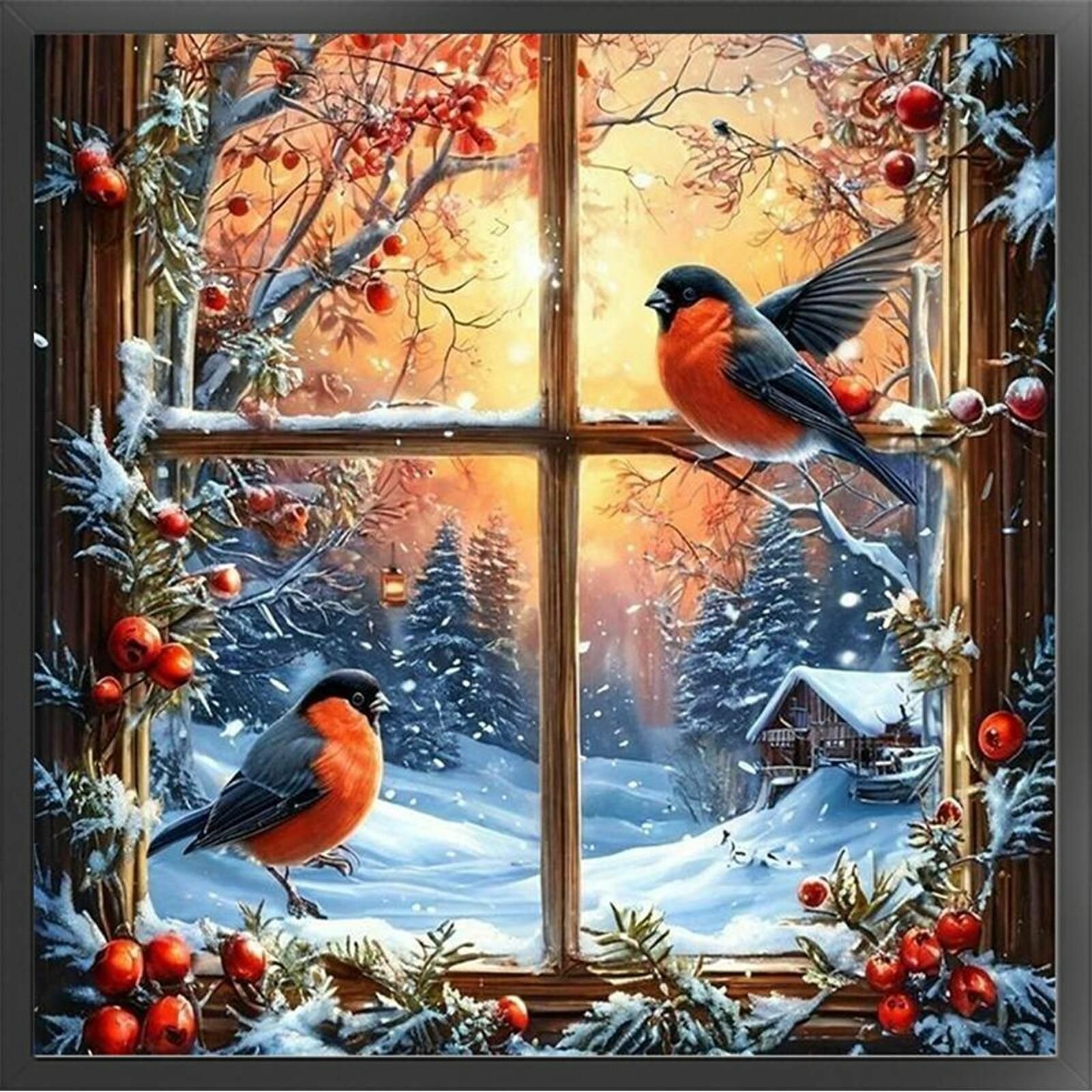 Вышивка крестом с совой, 45x45 см, хлопок, без рамки