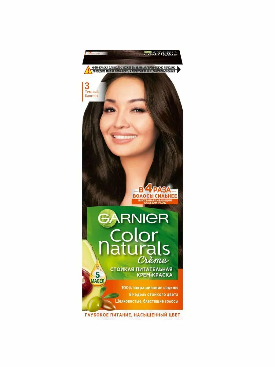 Color Naturals Крем-краска для волос 3 Темный каштан