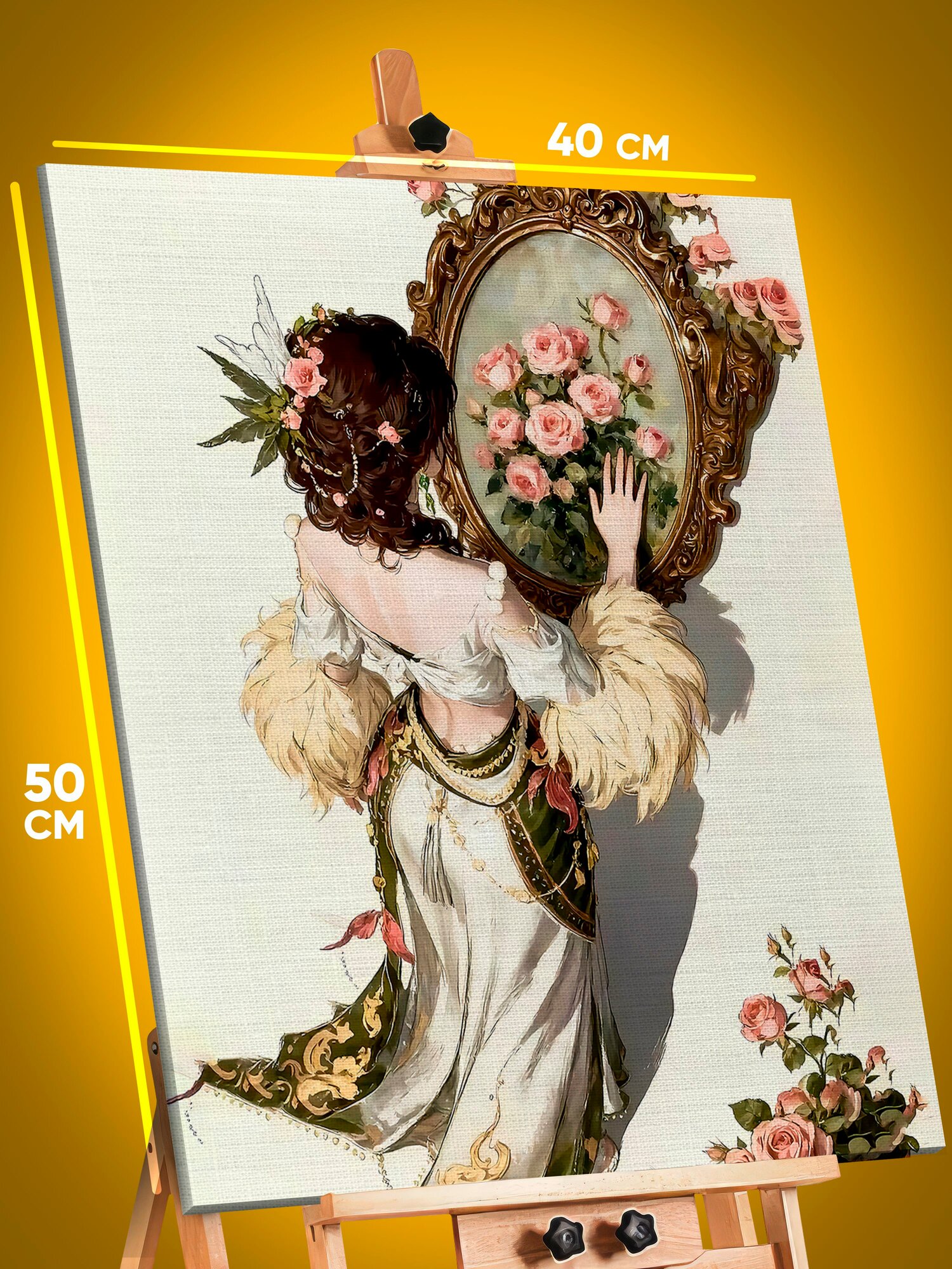 Картина на стену Девушка зеркало 40x50