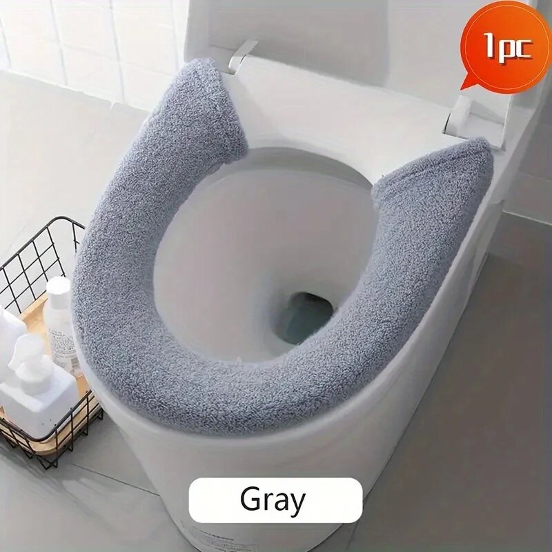 Плюшевый чехол на сиденье унитаза Dark Grey