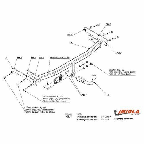 Фаркоп volvo (s60) IMIOLA W028