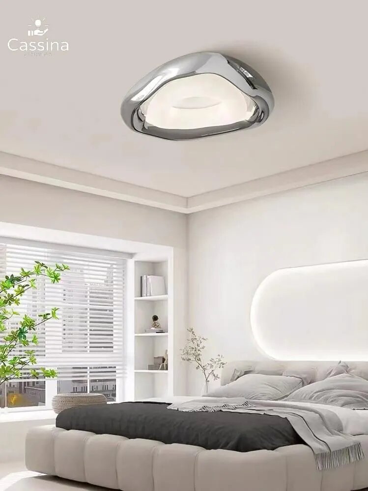 Cassina Люстра, LED, 36 Вт, Металл, ПВХ, 530x440x120 мм, Хром, Серебристый, Зеркальный, Белый