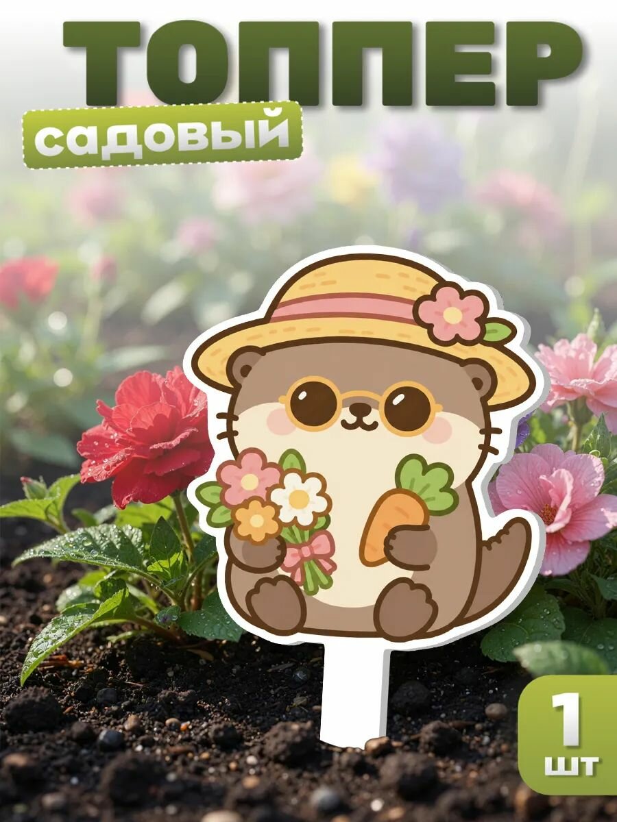 Садовые фигурки для дачи Выдра в шляпке