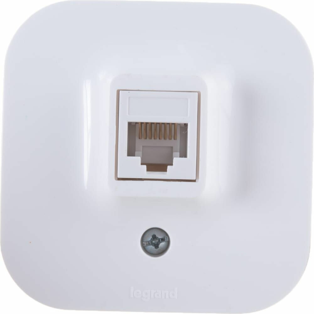 Legrand Розетка информационная 1-м ОП Quteo RJ45 CAT.5E UTP бел. Leg 782224 255255