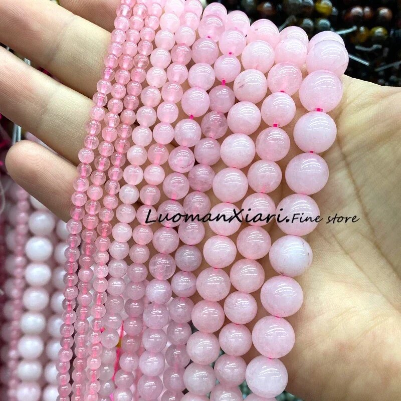 Натуральные бусины красной яшмы 4-12 мм Розовый, 8mm about 45pcs, rose quartz