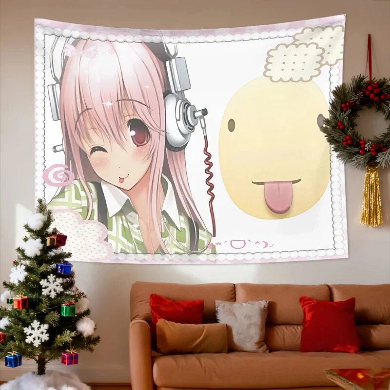 Гобелен Super Sonico, аниме декор для дома — фото 1