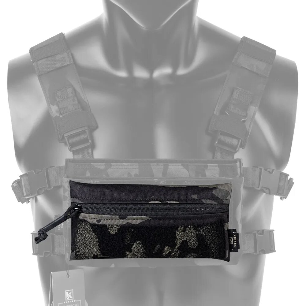 Krydex Gear Сумка для пейнтбольного снаряжения, нейлон 500D, черный + серый, 10.16 x 2.54 x 10.16 см