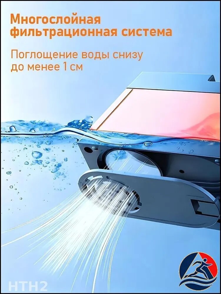 Переносной душ HTH2, Портативный душ для походов и дачи, 2 насадки, 100 мин, IPX7 — фото 1