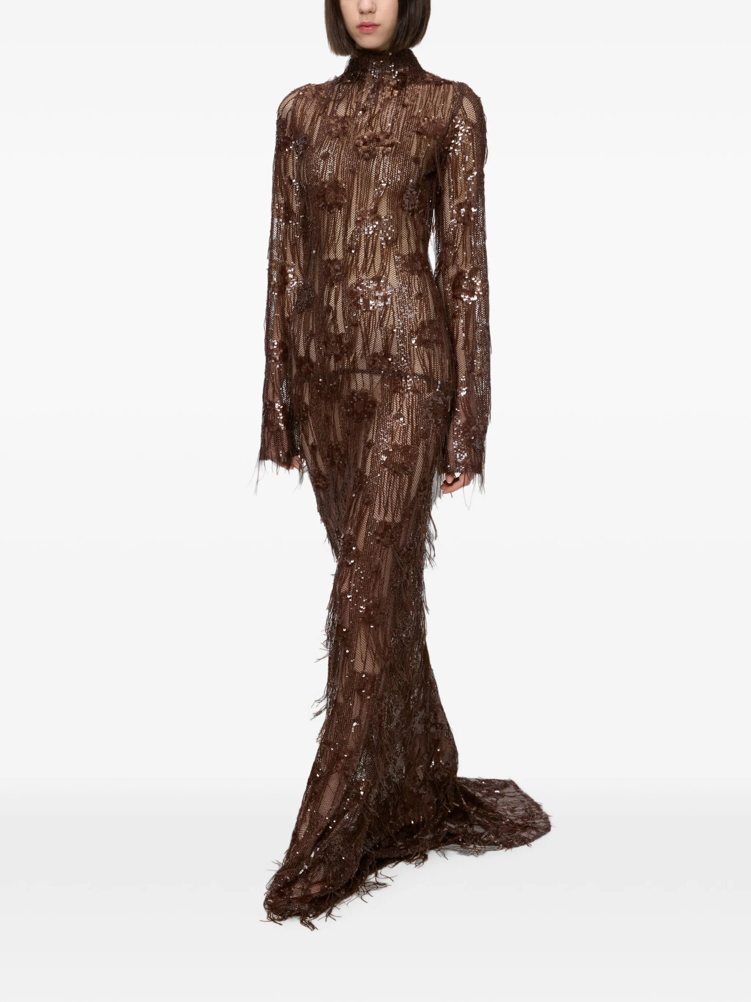 Платье Sequin-embellished fringed dress
