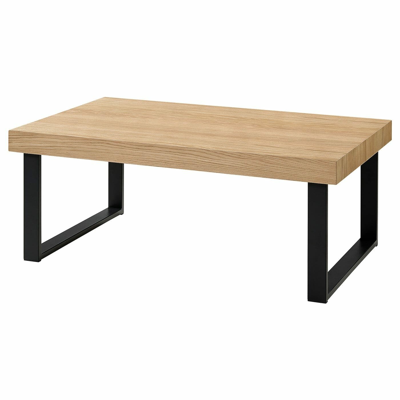 Журнальный стол IKEA TARSELE, дубовый шпон/черный, 114x72 см 705.876.05