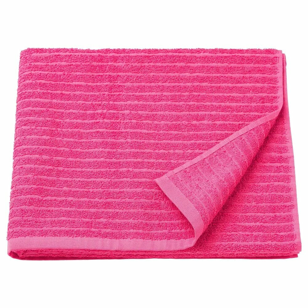 IKEA Полотенце для ванной VAGSJON, Хлопок, 70x140 см, розовый, 1 шт.