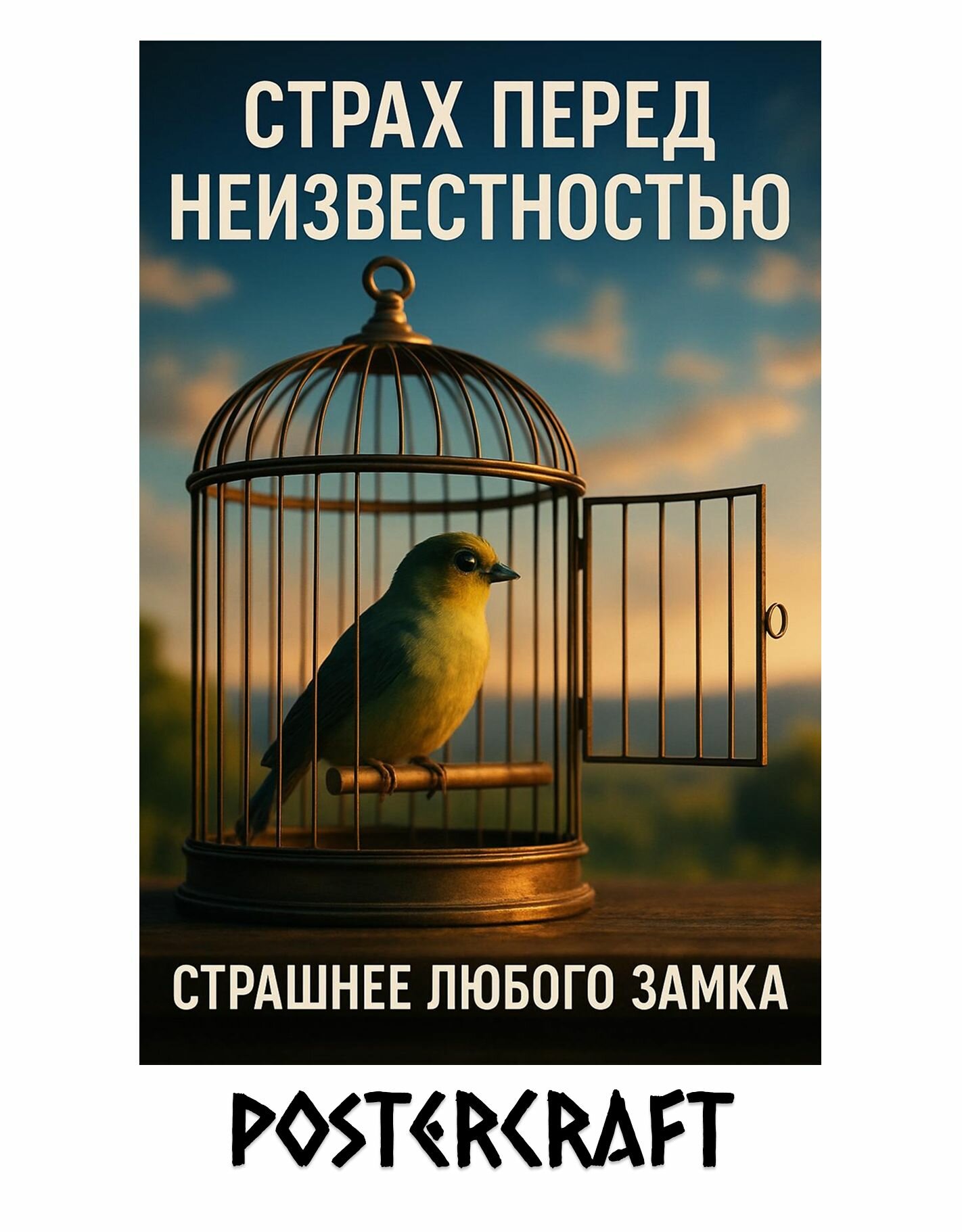 Мотивационный Постер "Страх Неизвестности", 29.7х42см, А3, глянцевый
