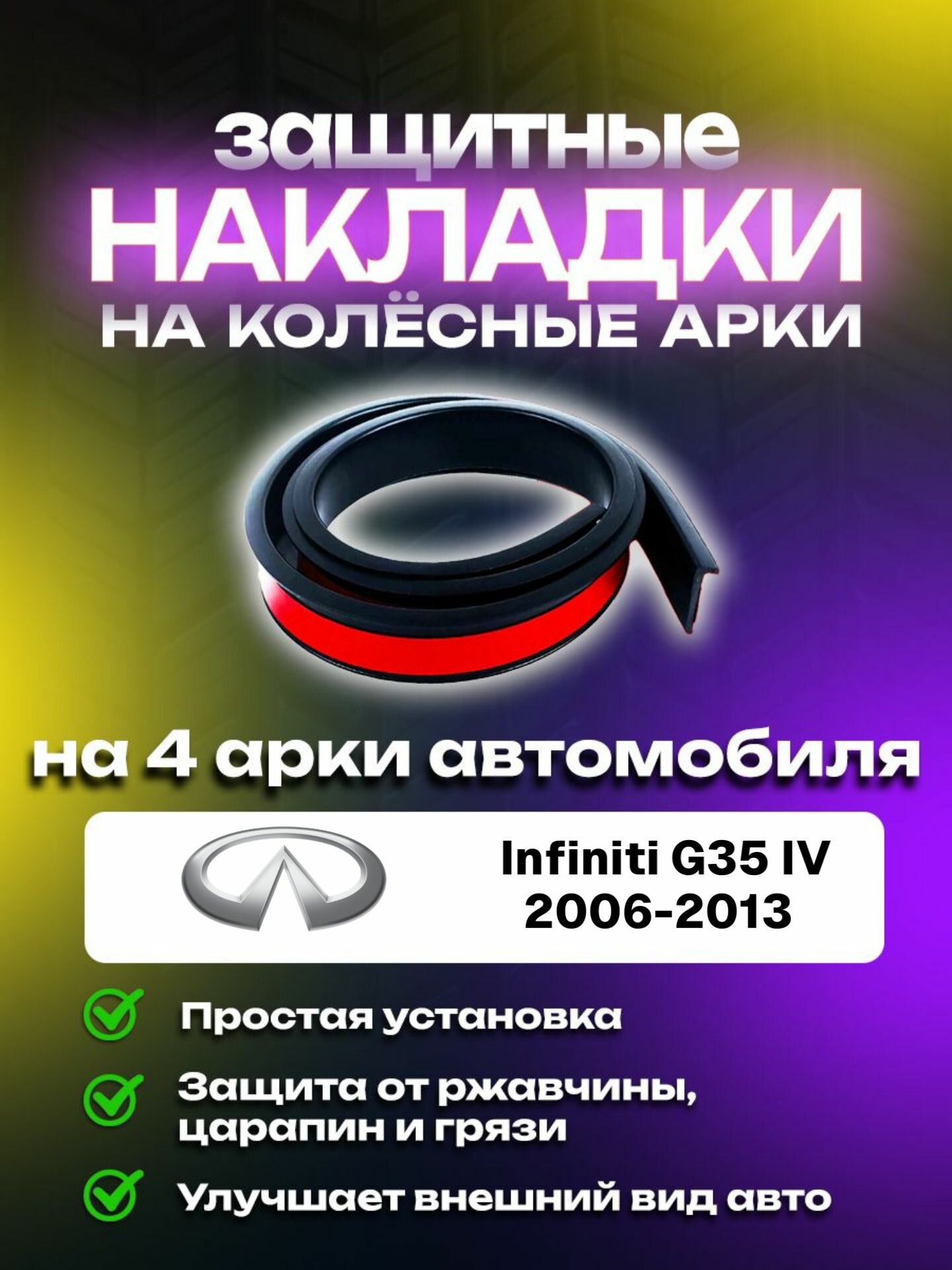 Накладки на арки Infiniti G35 IV (2006-2013)/ Инфинити Г35 4 поколение защитные