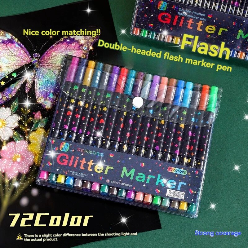 Маркеры для рисования с двойным наконечником, 24/48/72/96 цветов 36 Pcs(72 Colors)