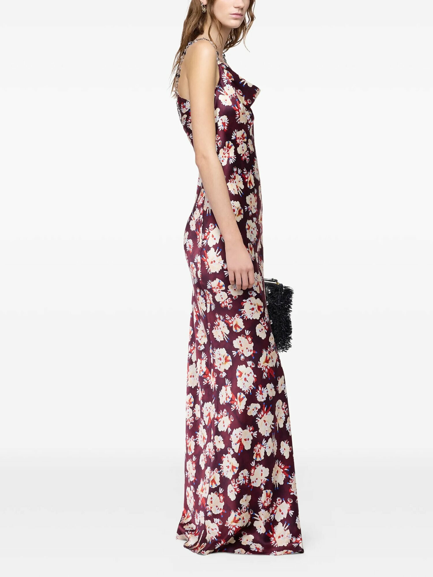 Платье rabanne Floral-patterned chain-link maxi dress, размер 36, red — фото 1