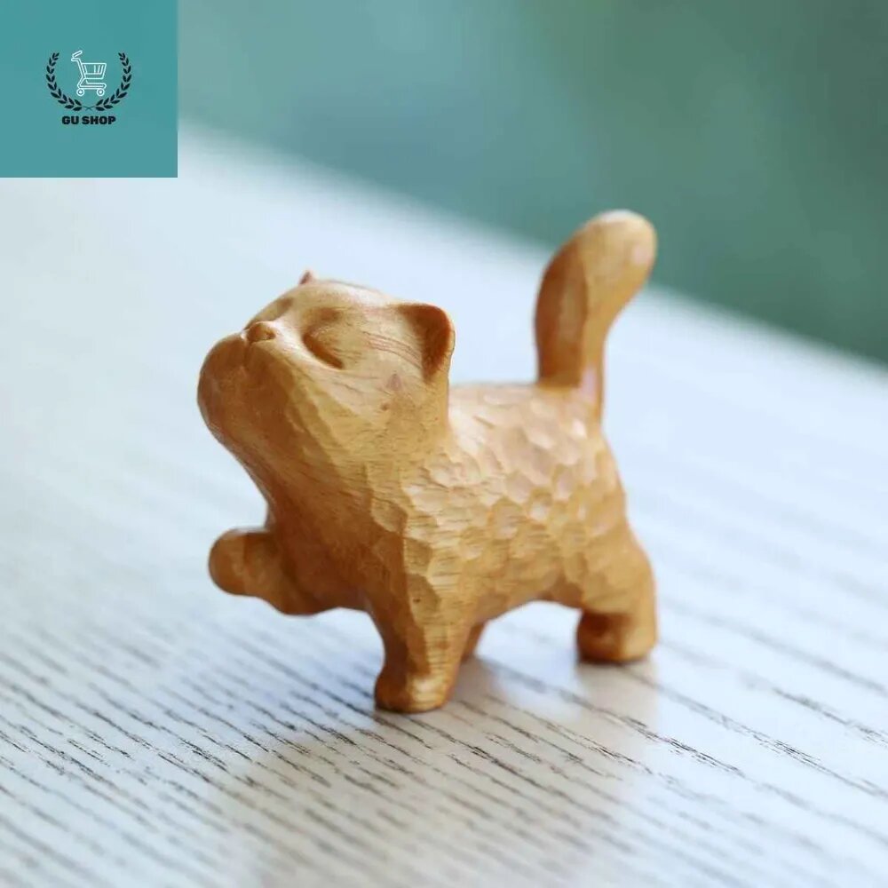 Статуэтка кошки из самшита